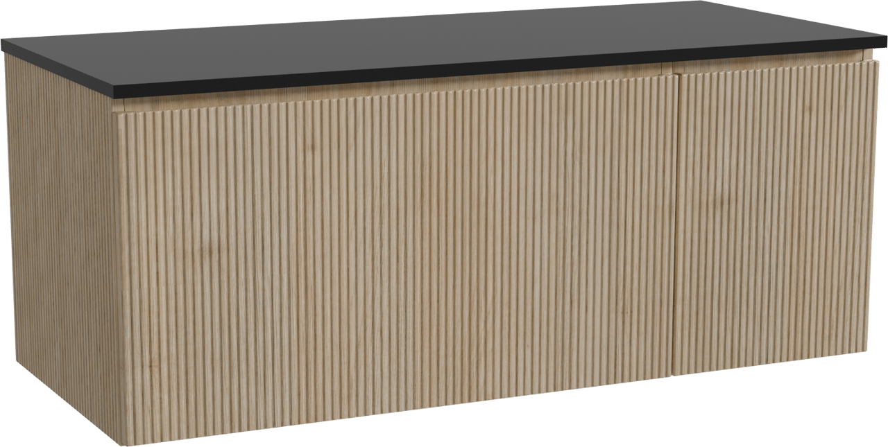 Storke Ribs zwevend badmeubel 120 x 52 cm ruw eiken met Panton enkel of ...