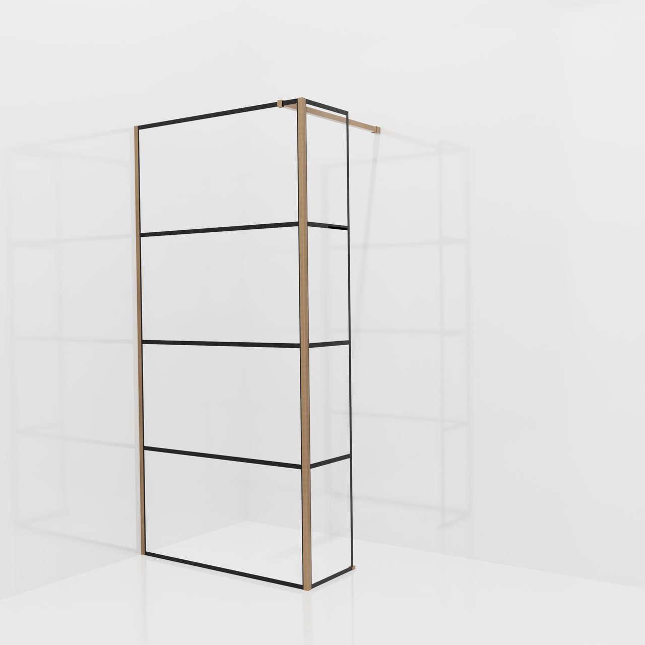 Balmani Modular inloopdouche met vaste zijwand: 100 x 200 cm, Lined ...