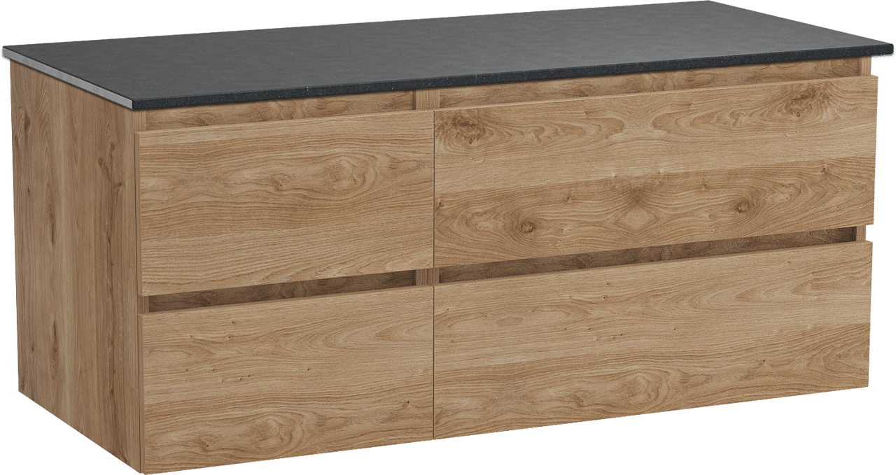 Balmani Lucida zwevend badmeubel 120 x 55,5 cm ruw eiken met Stretto ...