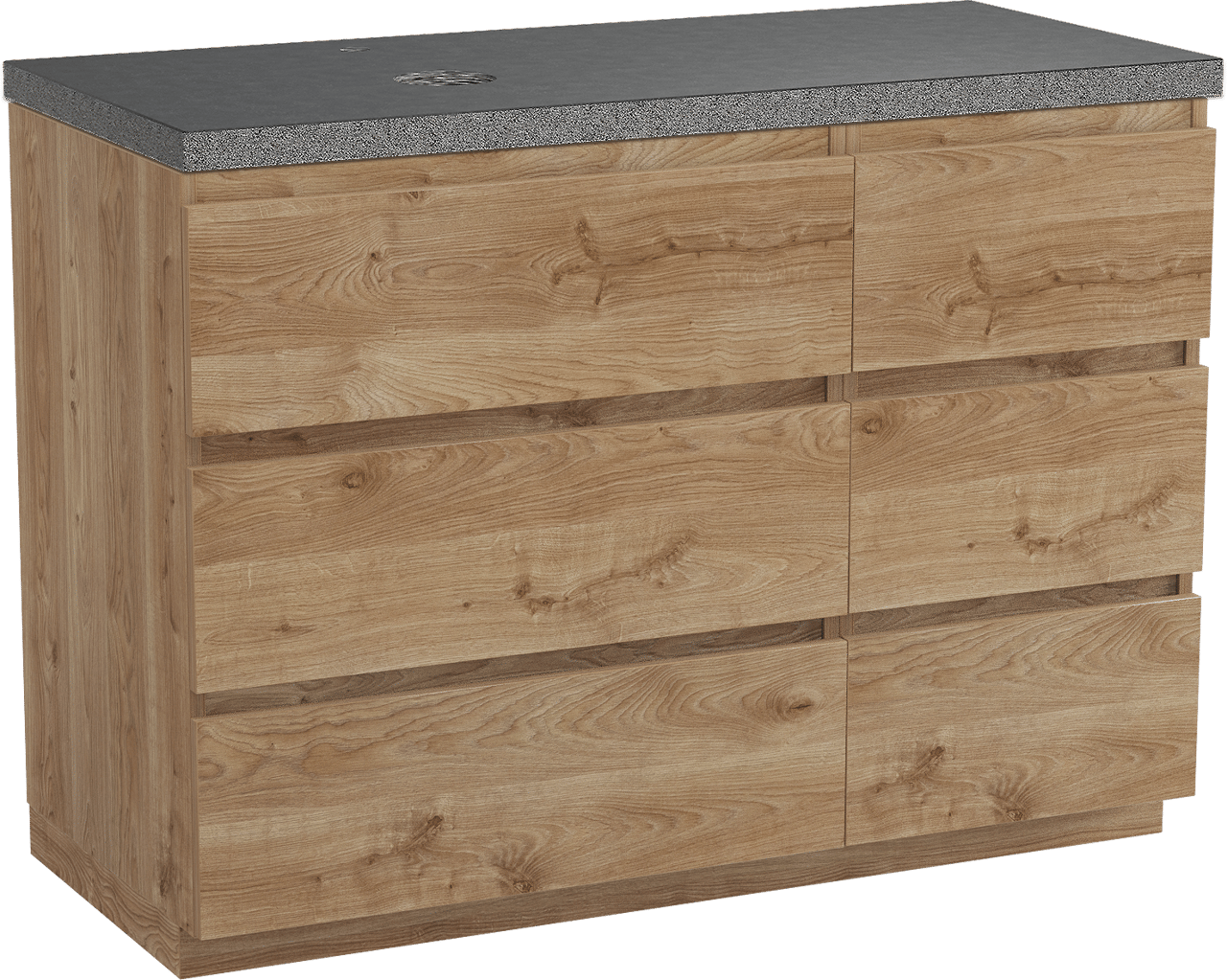 Balmani Lucida staand badkamermeubel 120 x 55,5 cm ruwe eik met Rock ...