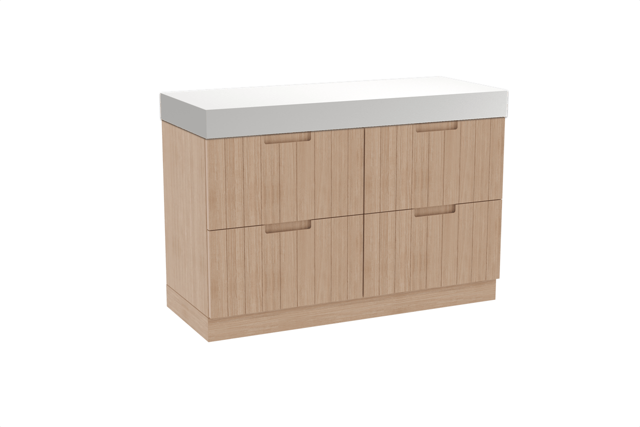 Balmani Adagio staand badmeubel 135 x 55 cm verweerd eiken met Dominus ...