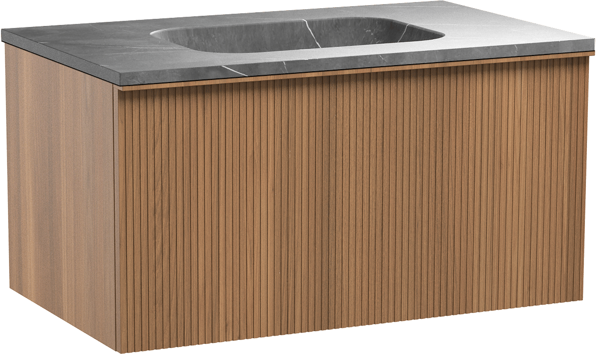 Balmani Forma zwevend badkamermeubel 90 x 55,5 cm teak met Tablo Arcato ...