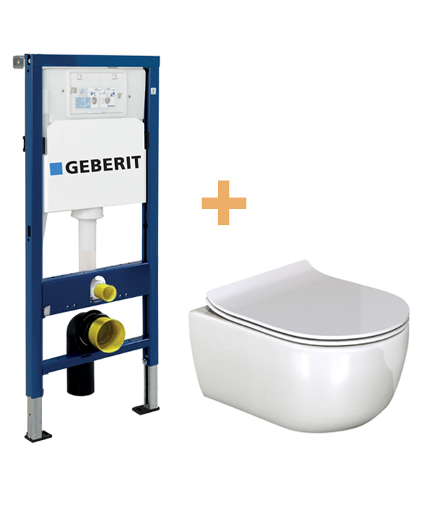 Luca Varess Metro WC suspendu blanc brillant rebord de chasse ouvert ...