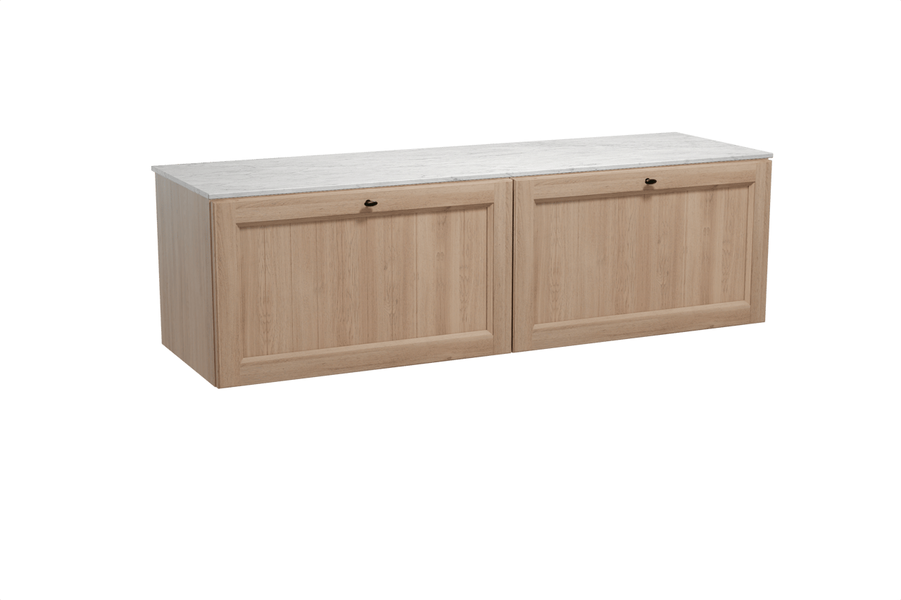 Balmani Lemon zwevend badmeubel 180 x 55 cm verweerd eiken met Stretto ...