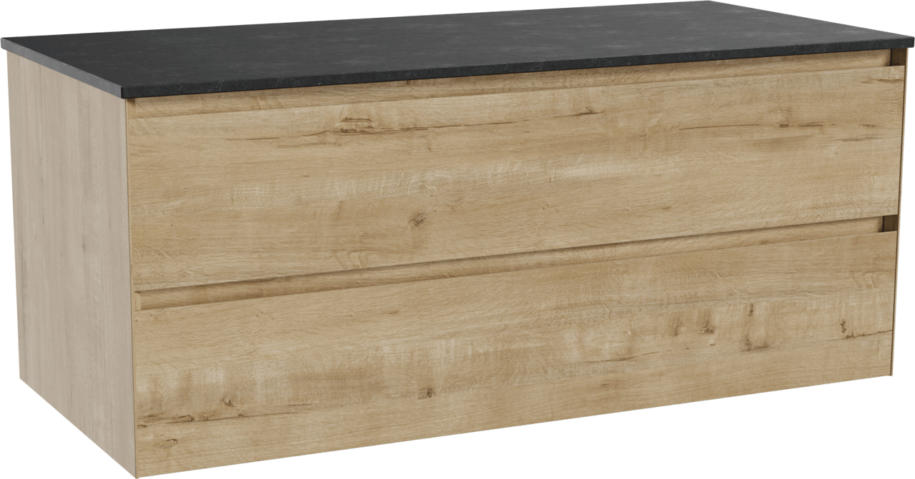 Balmani Mitra zwevend badmeubel 120 x 55 cm ruw eiken met Stretto enkel ...