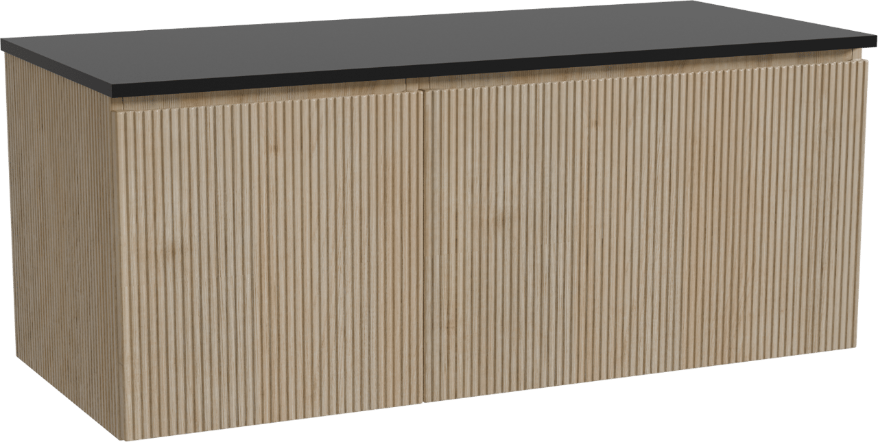 Storke Ribs zwevend badmeubel 120 x 52 cm ruw eiken met Panton enkel of ...