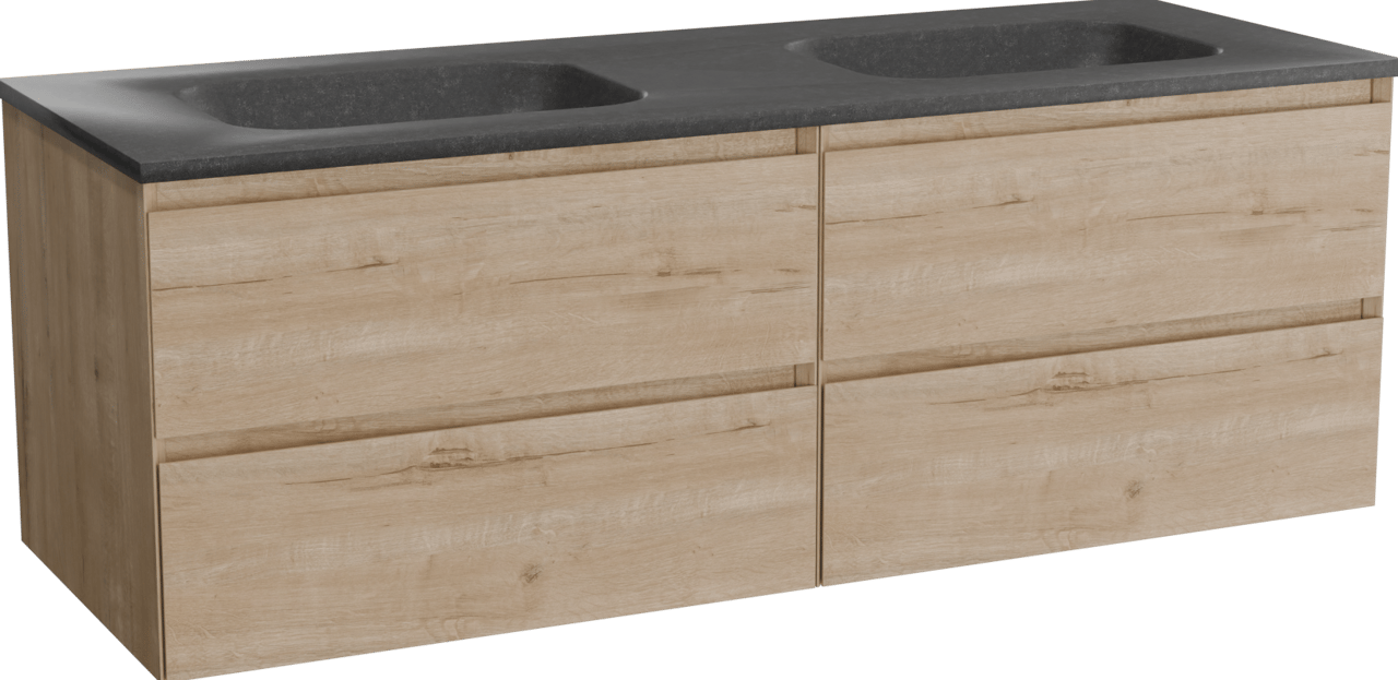 Balmani Mitra zwevend badmeubel 150 x 55 cm ruw eiken met Tablo Arcato ...