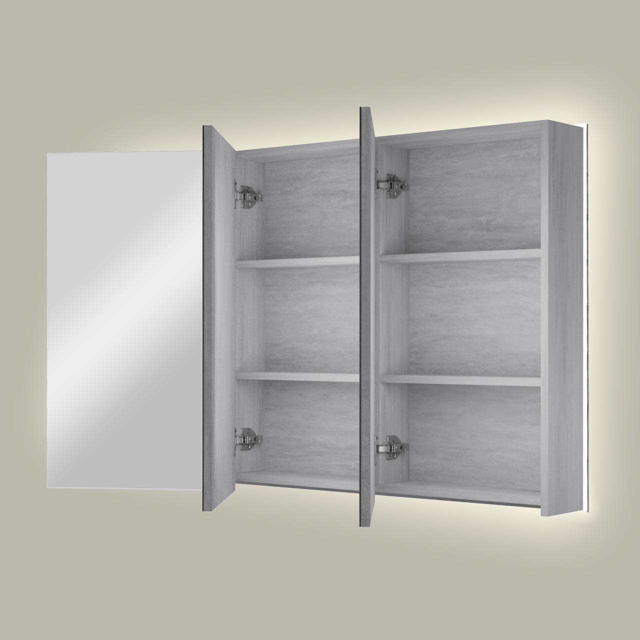 Linie Montro Armoire de toilette 100 x 75 cm Gris | X²O Salles de bains