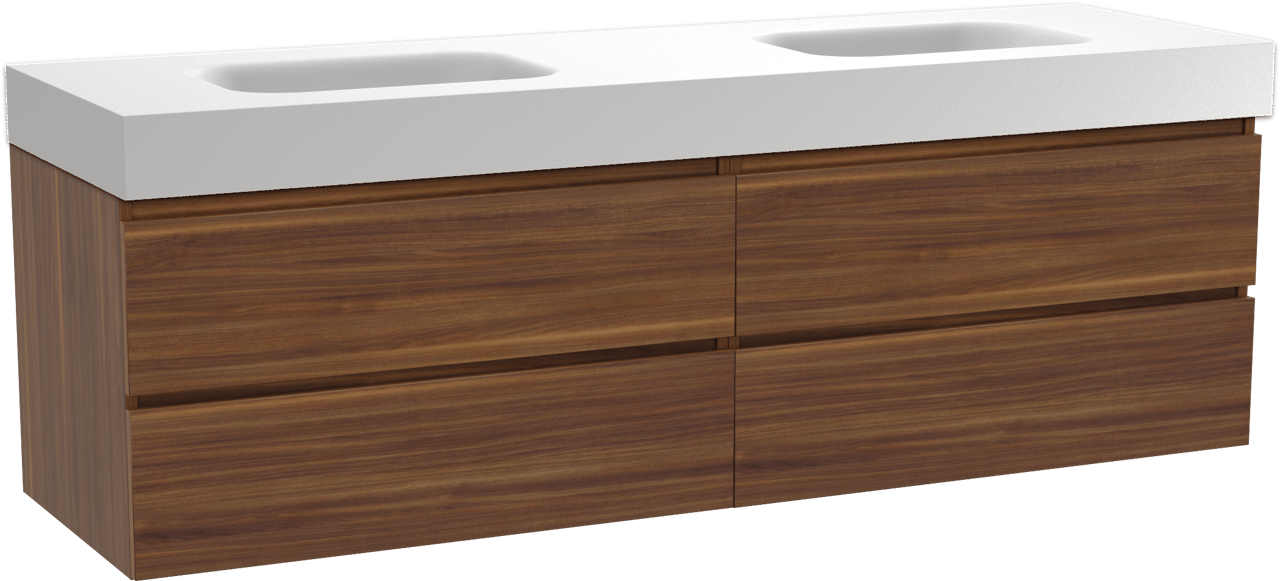 Balmani Lucida meuble salle de bains suspendu 180 x 55,5 cm noyer ...