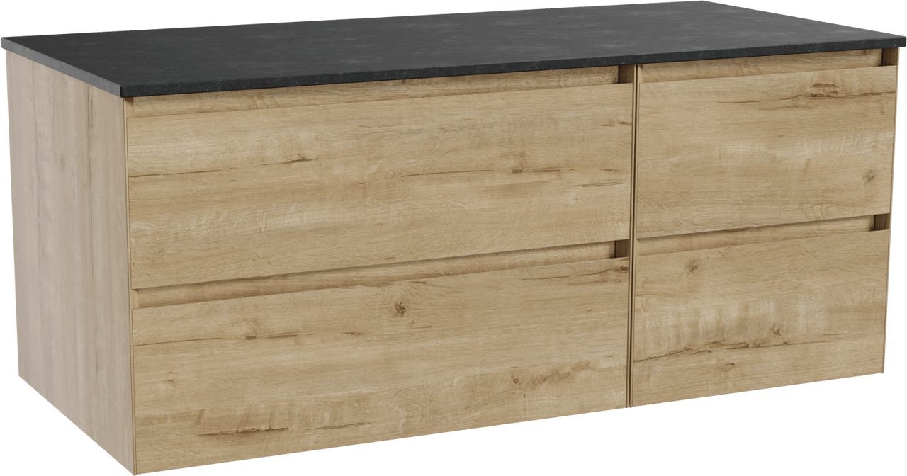 Balmani Mitra zwevend badmeubel 120 x 55 cm ruw eiken met Stretto enkel ...