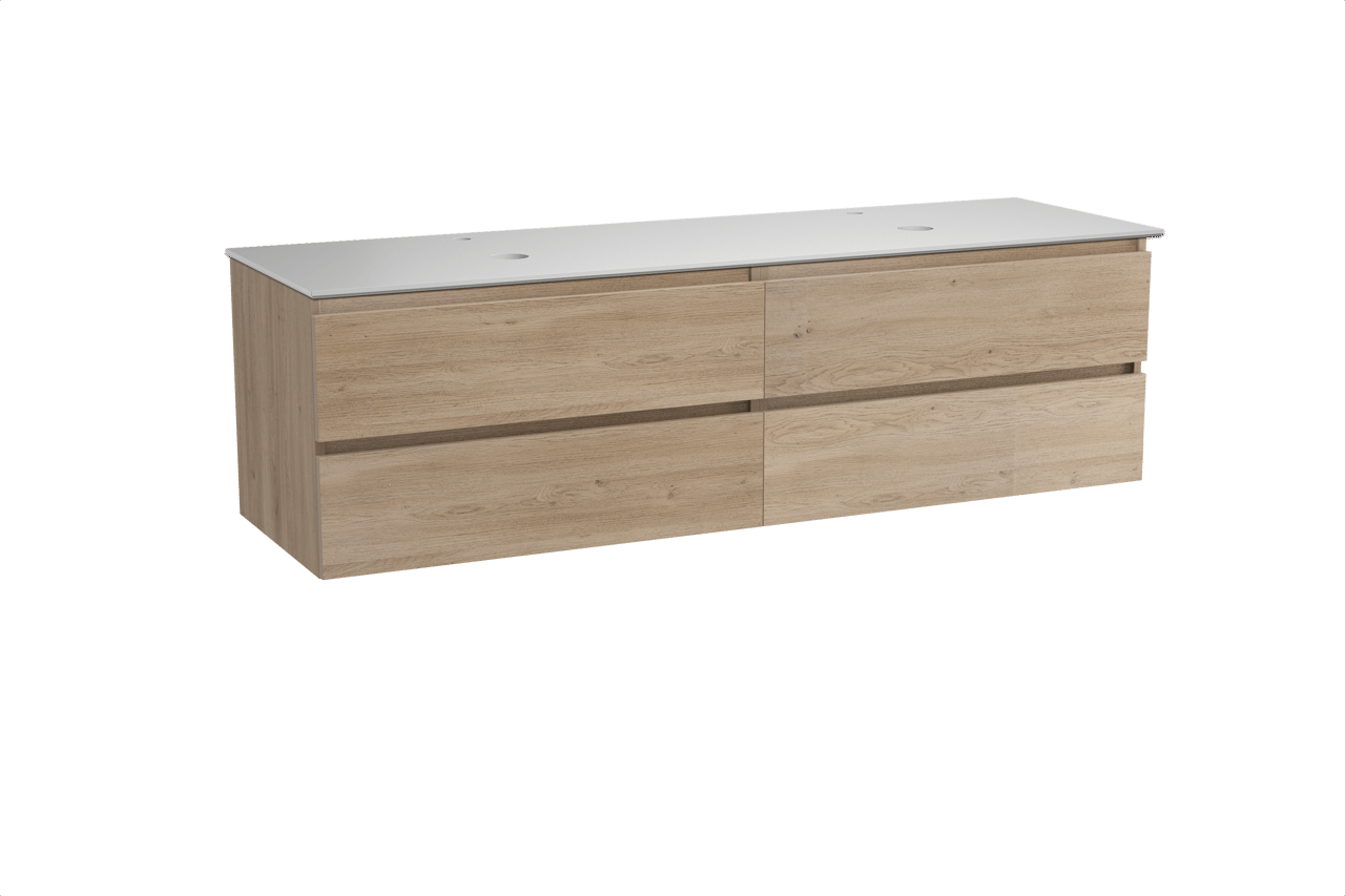 Balmani Lucida zwevend badmeubel 180 x 55,5 cm verweerd eiken met ...