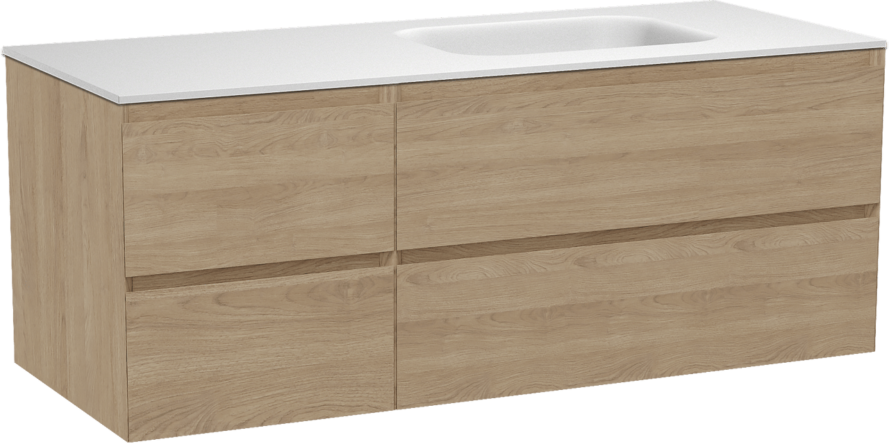 Balmani Mitra Badkamermeubel 135 x 55 cm asymmetrisch rechts | X²O ...