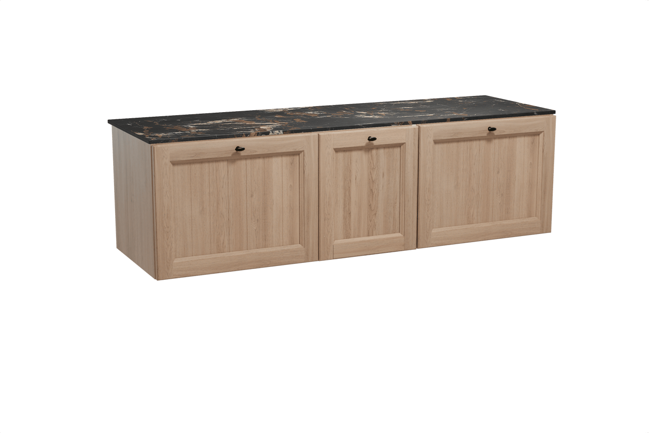 Balmani Lemon zwevend badmeubel 180 x 55 cm verweerd eiken met Stretto ...